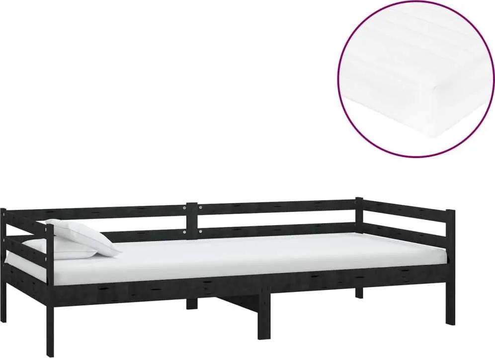 vidaXL Denní postel s matrací 90 x 200 cm masivní borové dřevo [3083558] Barva: Hnědá