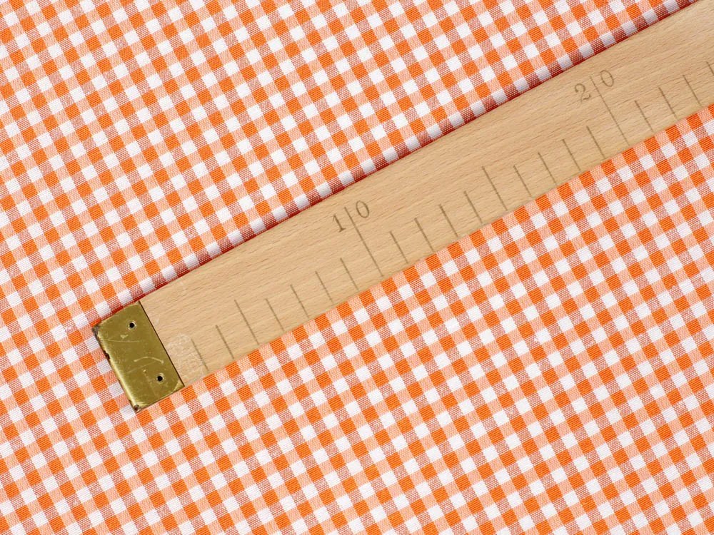 Biante Dekorační běhoun na stůl Rebeka RE-006 Oranžovo-bílá kostka malá 20x180 cm