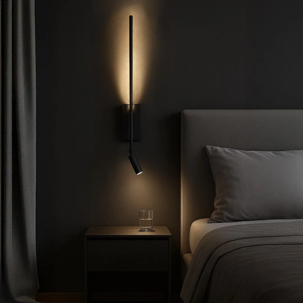 Nástěnné svítidlo Torch, 1x černé kovové stínítko + 1x LED 3w, b