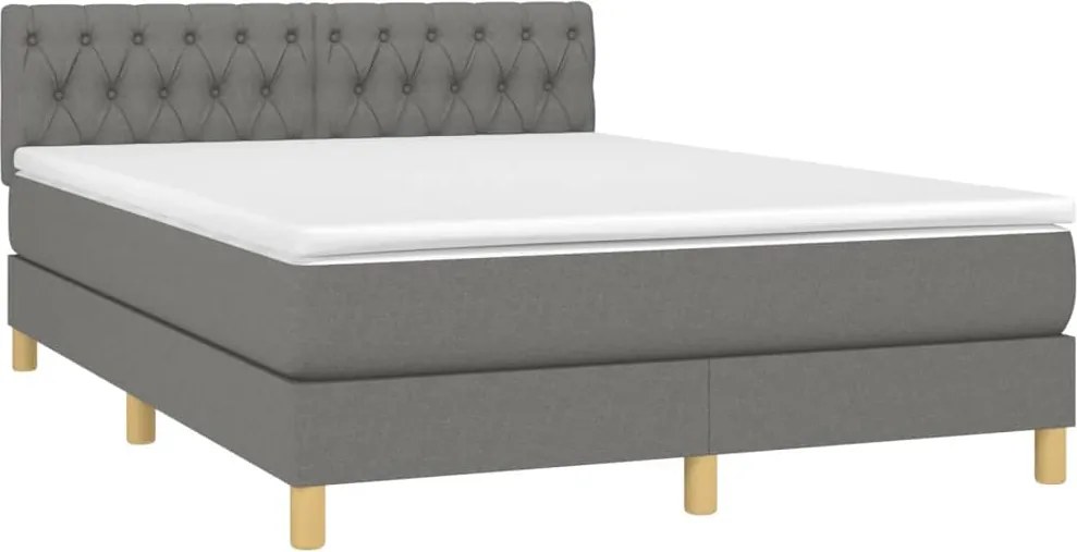 Box spring postel s matrací tmavě šedá 140x200 cm textil 3140858