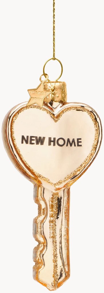 Ručně foukaná vánoční ozdoba Key New Home