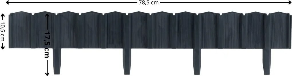 Zahradní palisáda Linea 78,5 cm antracit