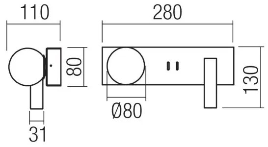 Redo 01-4661 - LED Nástěnné svítidlo NORMA LED/5W/230V + LED/3W CRI 90 USB zlatá