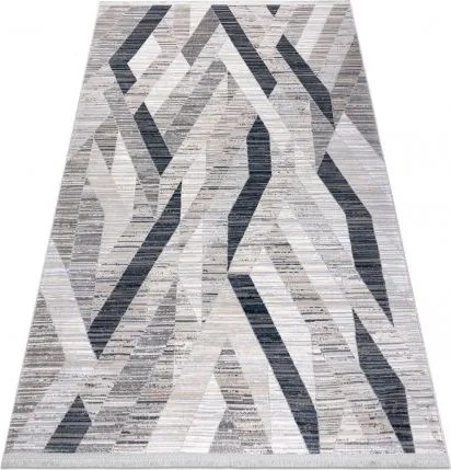 Moderní koberec REBEC střapce 51166B Geometrický - dvě úrovně rouna t