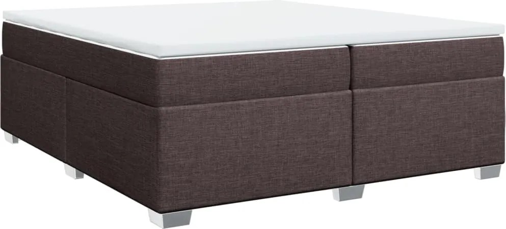 Box spring postel s matrací tmavě hnědá 200x200 cm textil 3285161