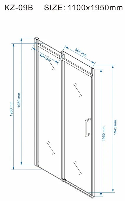 BPS-koupelny Posuvné sprchové dveře HYD-PD09B 110 kartáčovaná ocel/transparent pro instalaci do niky - bez vaničky