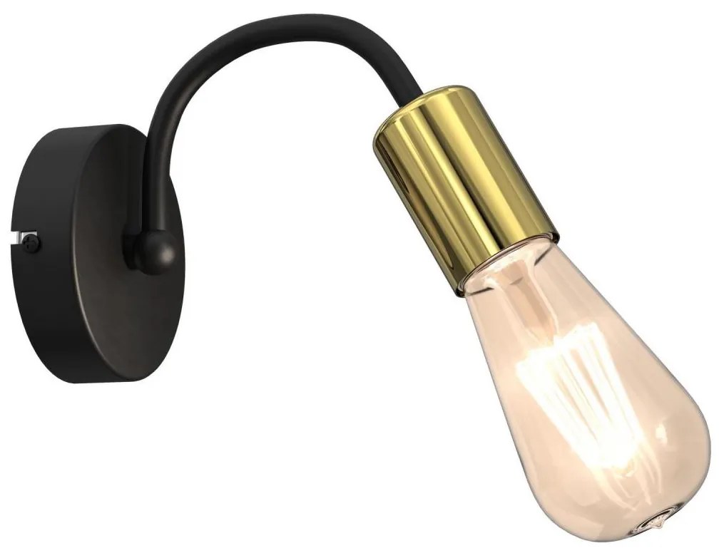 Luminex Nástěnná lampa DOW 1xE27/60W/230V černá/zlatá LU7992