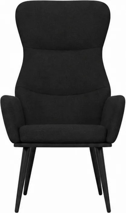relaxační křeslo, odpočinkové, dřevo/kov/textil, 96x68x79 cm, nohy černé/černá, Dekorino KR20260060