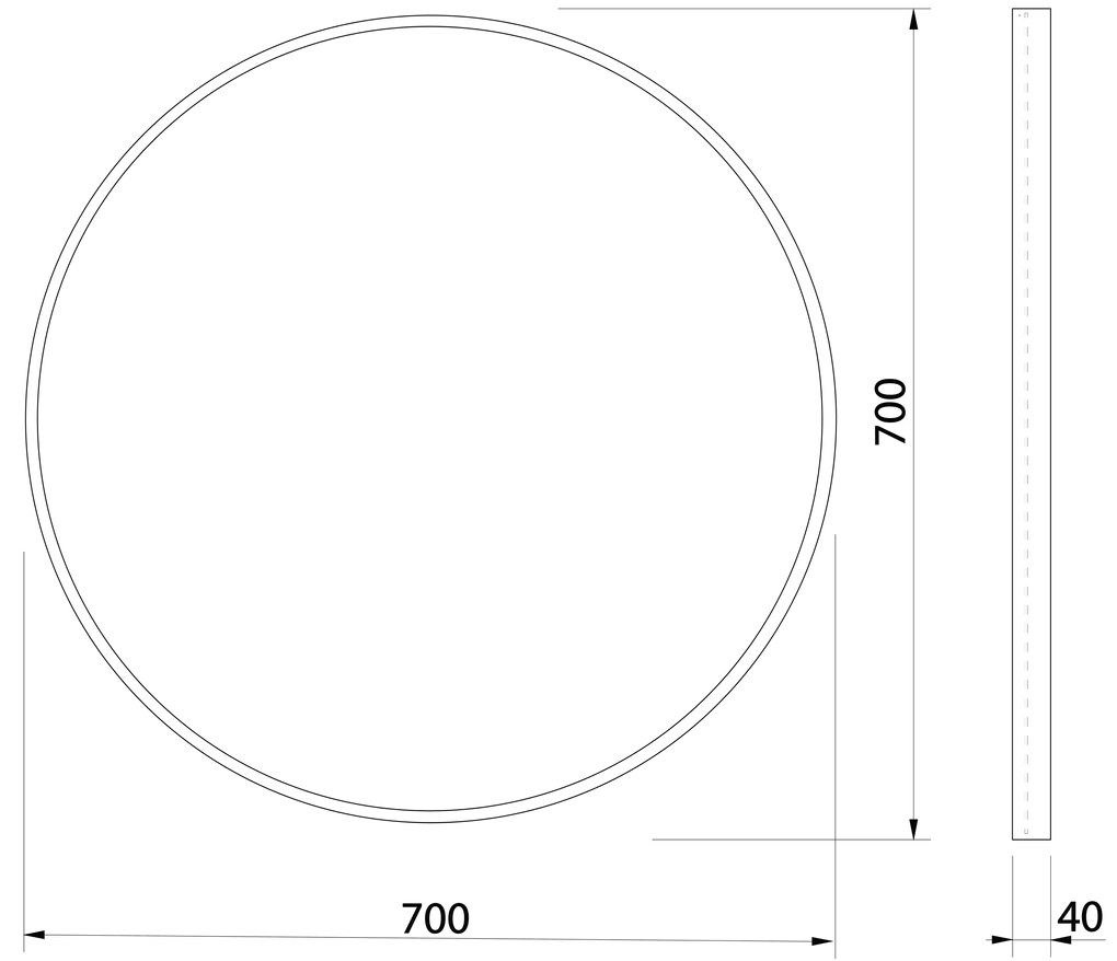 Sapho Sapho, NOTION kulaté zrcadlo v rámu, ø 70cm, zlatá mat, NT700G