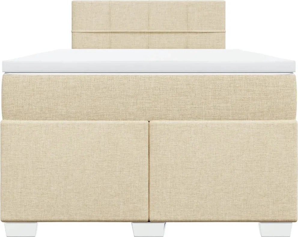 Box spring postel s matrací krémová 120x190 cm textil 3288132