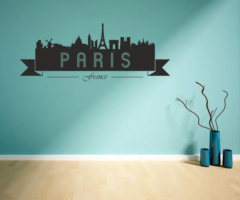 Samolepky na zeď - Paris City Barva: Stříbrná, Velikost samolepky: 120x47 cm