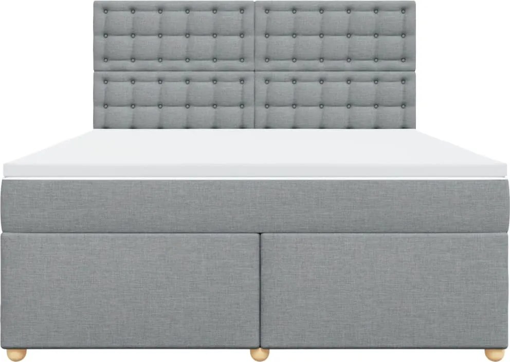 Box spring postel s matrací světle šedá 180 x 200 cm textil 3291373