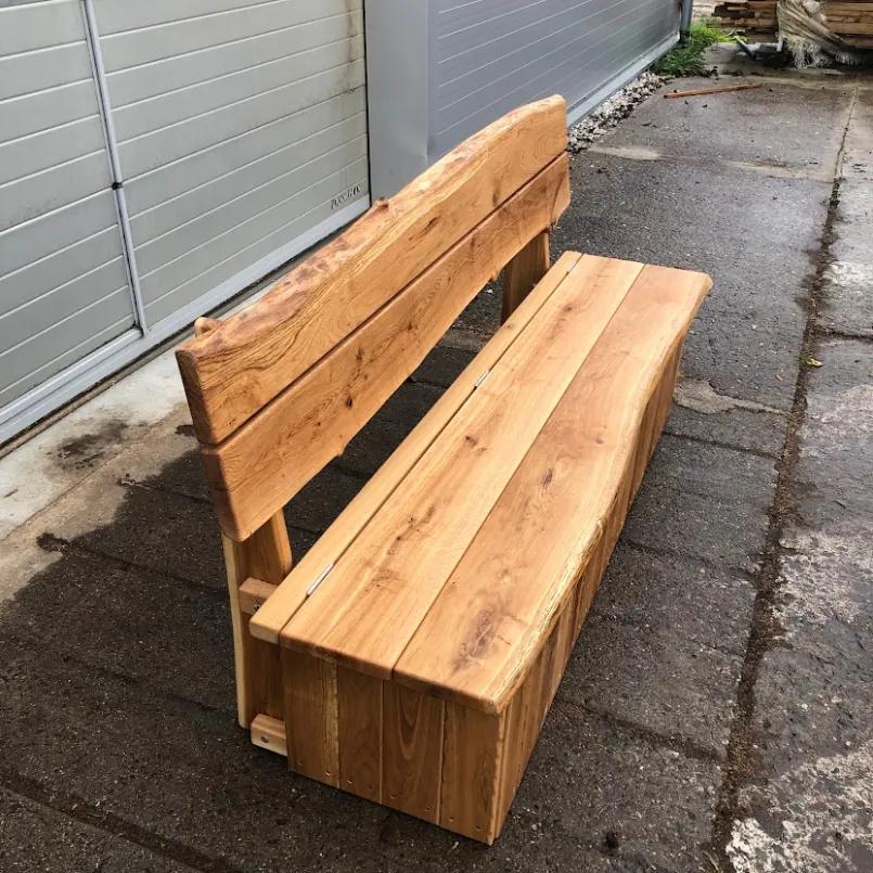 KULHÁNEK Zahradní lavice s úložným prostorem Délka: 190 cm, Odstín nátěru: olej - bezbarvý