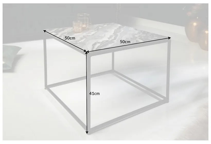 Massive home | Konferenční stolek ELEMENTS NOBLES 50 CM šedý mramor