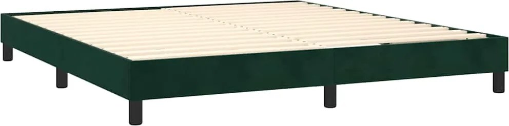 Box spring postel s matrací tmavě zelená 160x200 cm samet 3141554