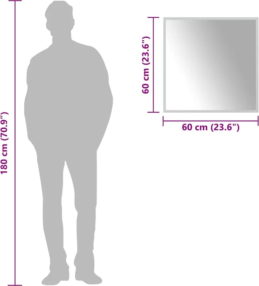 Koupelnové zrcadlo s LED osvětlením 60 x 60 cm 151759