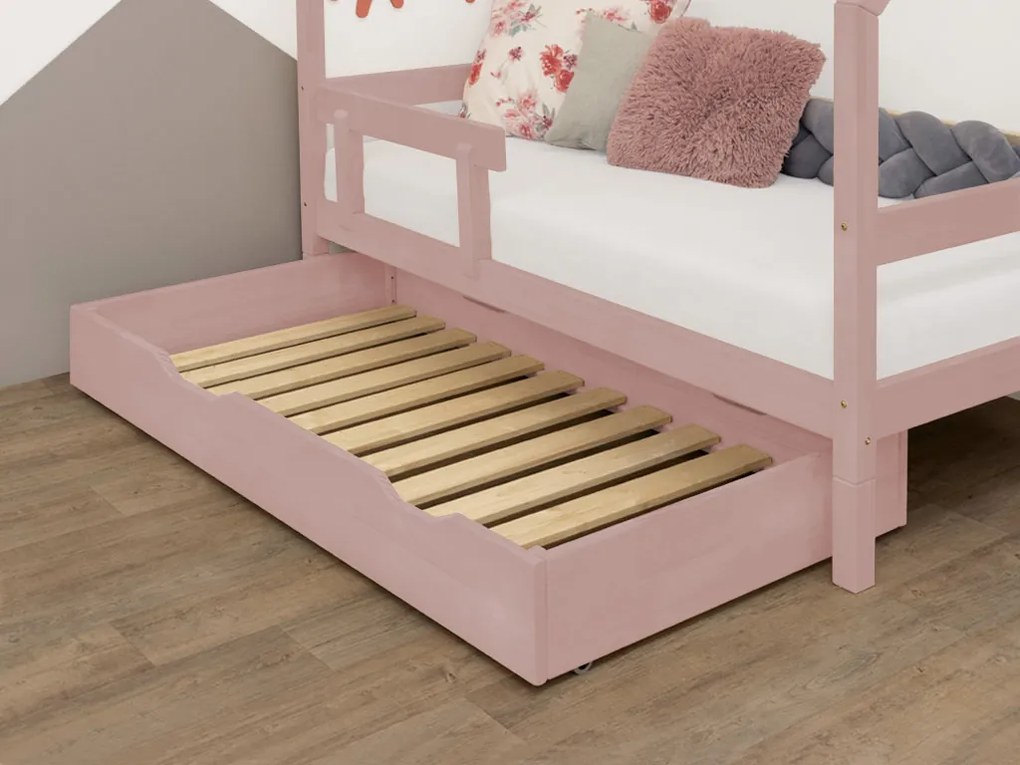 Benlemi Šuplík pod postel BUDDY Barva postele: bez laku, Rozměr šuplíku: 120cm x 180cm (pro postel 120cm x 200cm), Varianta šuplíku pod postel: s roštem a pevným dnem