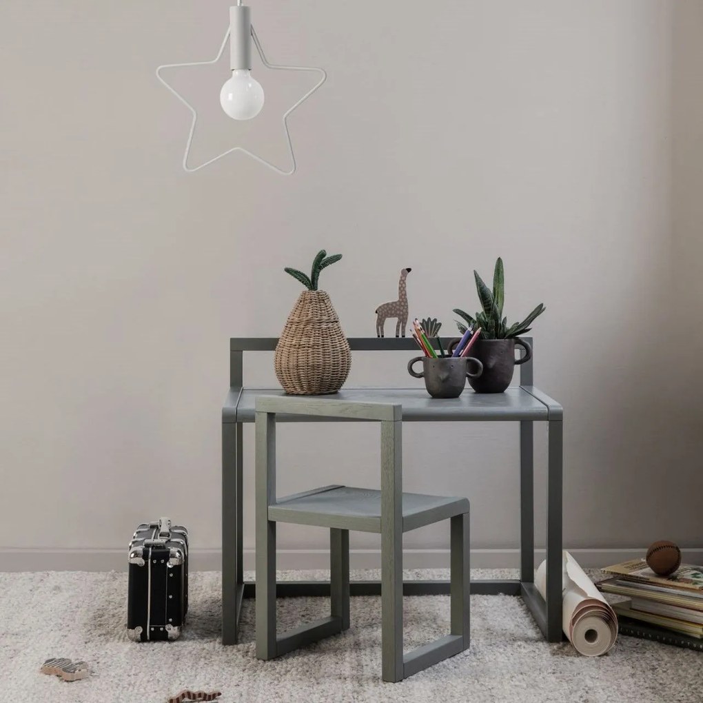 ferm LIVING Proutěný košík s víkem Pear, přírodní barva, proutí