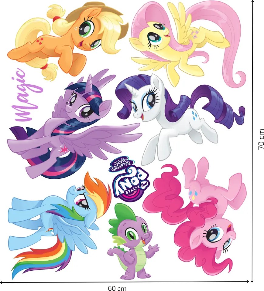 Samolepka na zeď "My Little Pony 4" 60x70cm