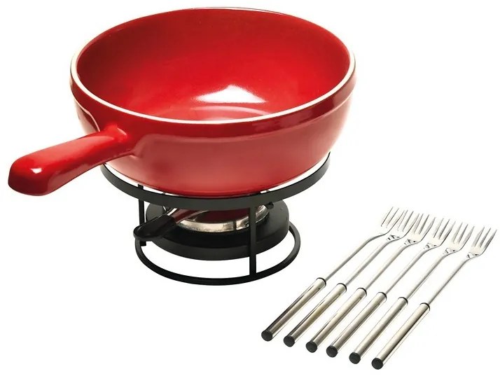 Set na sýrové fondue 24 cm - granátová