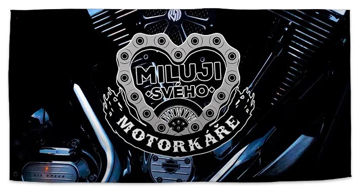 Ručník SABLIO - Miluji svého motorkáře 30x50 cm