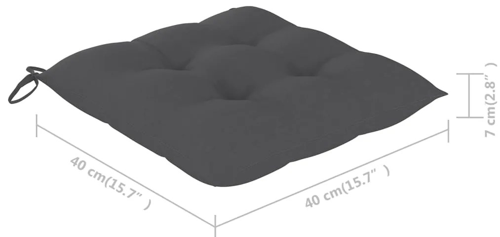 vidaXL Marketos Zahradní židle s antracitovými poduškami 8 ks masivní teak