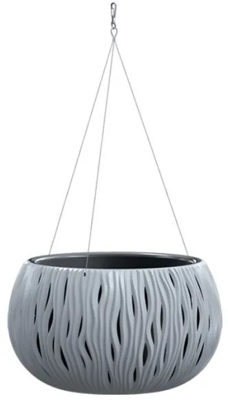 PROSPERPLAST Závěsný květináč - SANDY BOWL WS Průměr: 37 cm, Barva: antracit