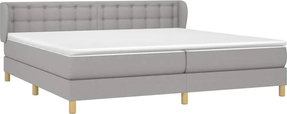 Box spring postel s matrací světle šedá 200 x 200 cm textil 3127149