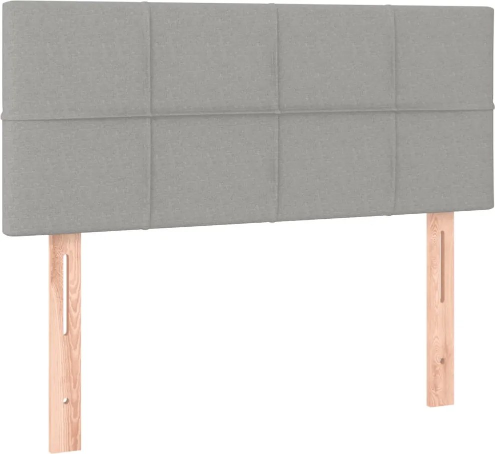 Box spring postel s matrací a LED světle šedá 80x200 cm textil 3133669