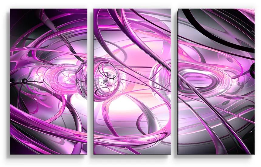 Sablio Obraz - 3-dílný Fialová abstrakce - 120x80 cm