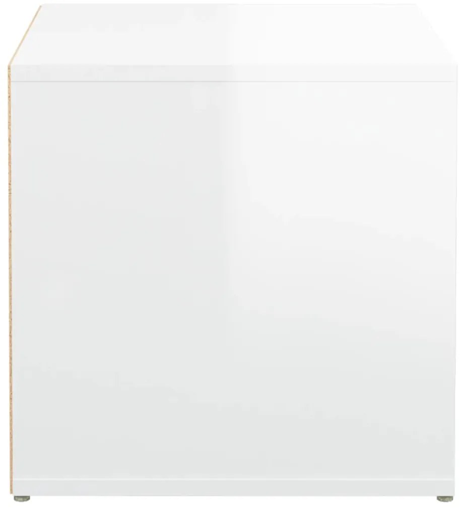 Úložný box se zásuvkou lesklý bílý 40,5 x 40 x 40 cm kompozit - Default Title