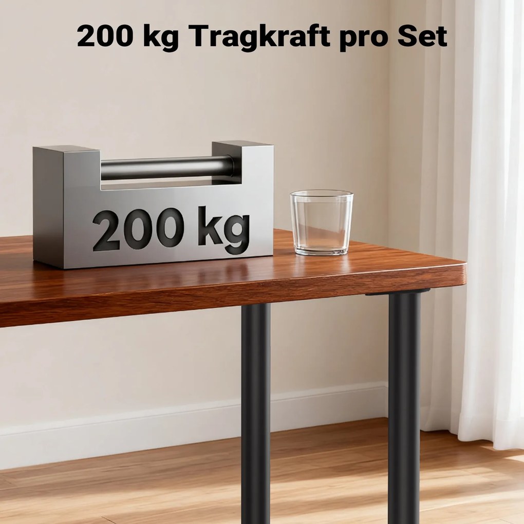 Psací stůl Wiltec – 60 mm, 710-740 mm, 200 kg, černá (60195)
