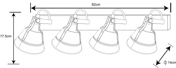 Globo 15366Z-4 - Bodové svítidlo GÜNTHER 4xE27/60W/230V