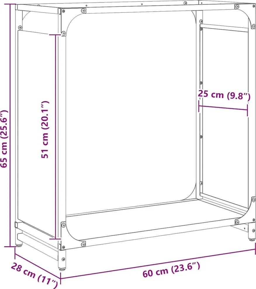 vidaXL Stojan na palivové dřevo Ocel válcovaná za studena [864201] Barva: antracitová