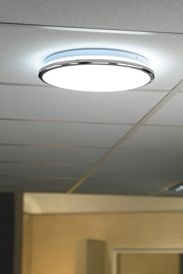 Sapho Sapho, SILVER stropní LED svítilna 28x28cm, 10W, 230V, 3000K/4000K/6500K, IP44, chrom, AU478