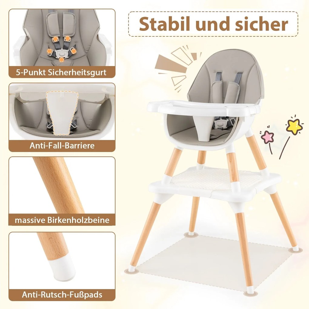Costway Vysoká židle pro kojence a batolata 6-in-1 Sada