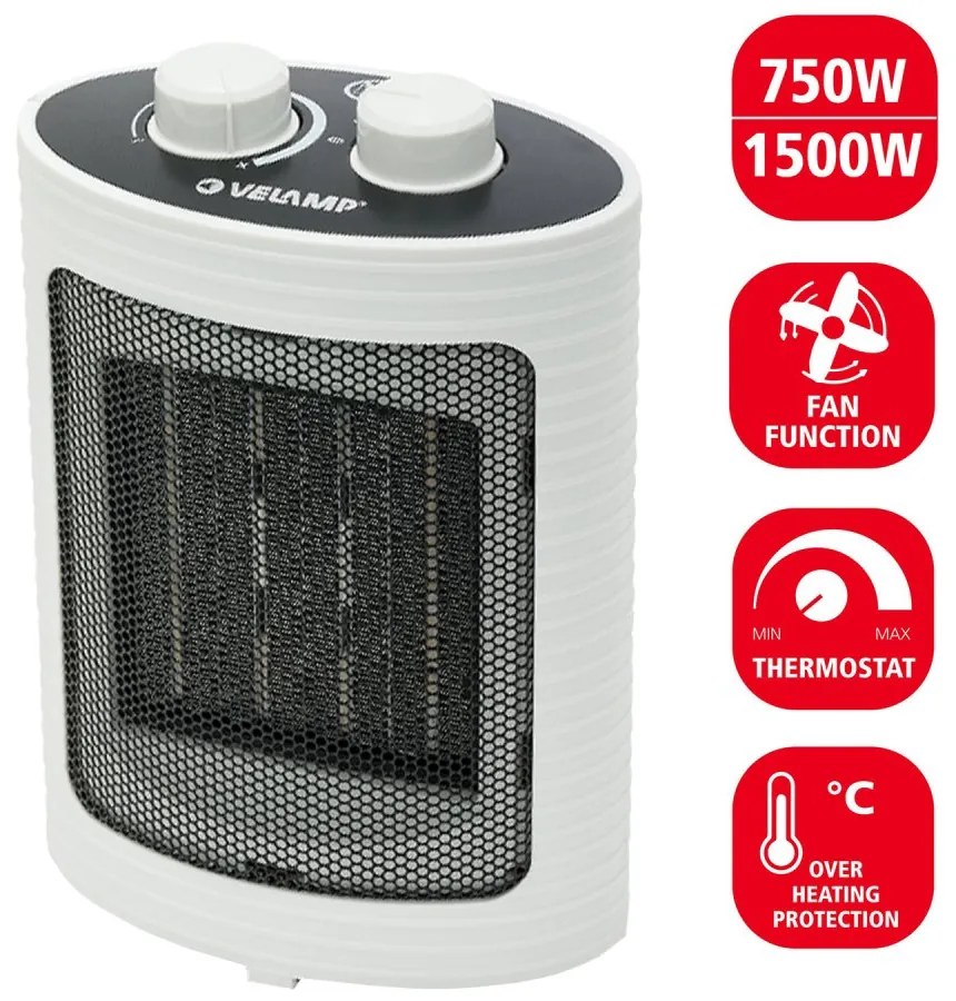 VELAMP PR152 Keramický ohřívač 1500W