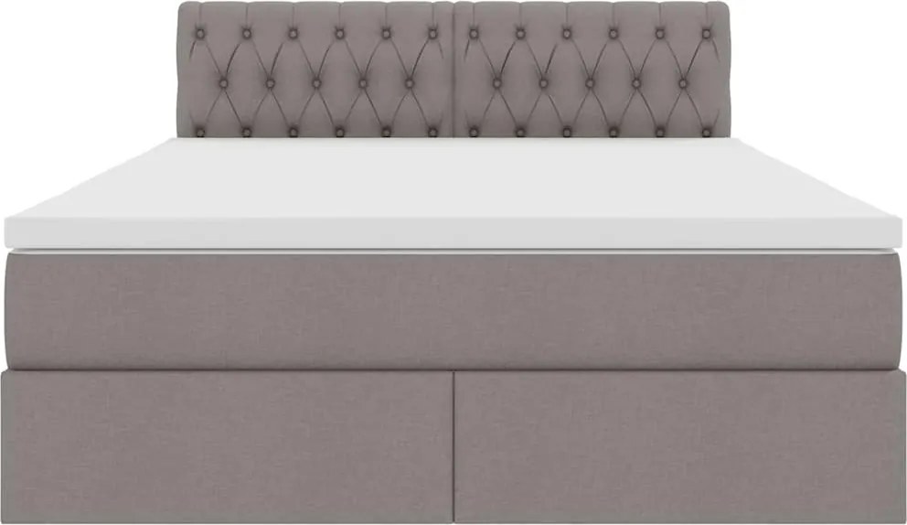Postel s úložným prostorem a matrací Taupe 140 x 200 cm Samet 3370578