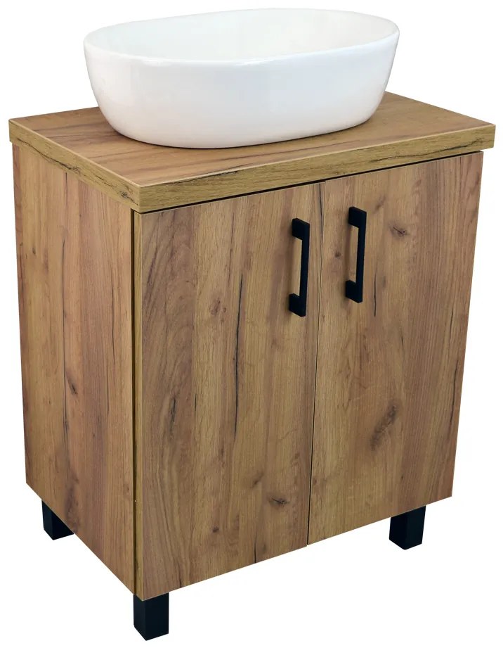 Comodo Koupelnová skříňka pod deskové umyvadlo ROSO GO 60-HD - zlatý dub/zlatý dub