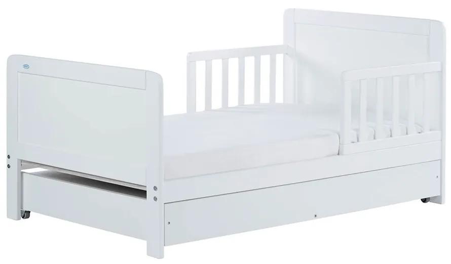 Dětská postel se zábranou a šuplíkem Drewex Olek 140x70 cm bílá Bílá
