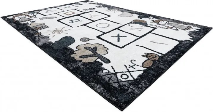Dywany Łuszczów, AKCE: 120x170 cm Dětský kusový koberec Fun Hop black, černobílá, dětský pokoj