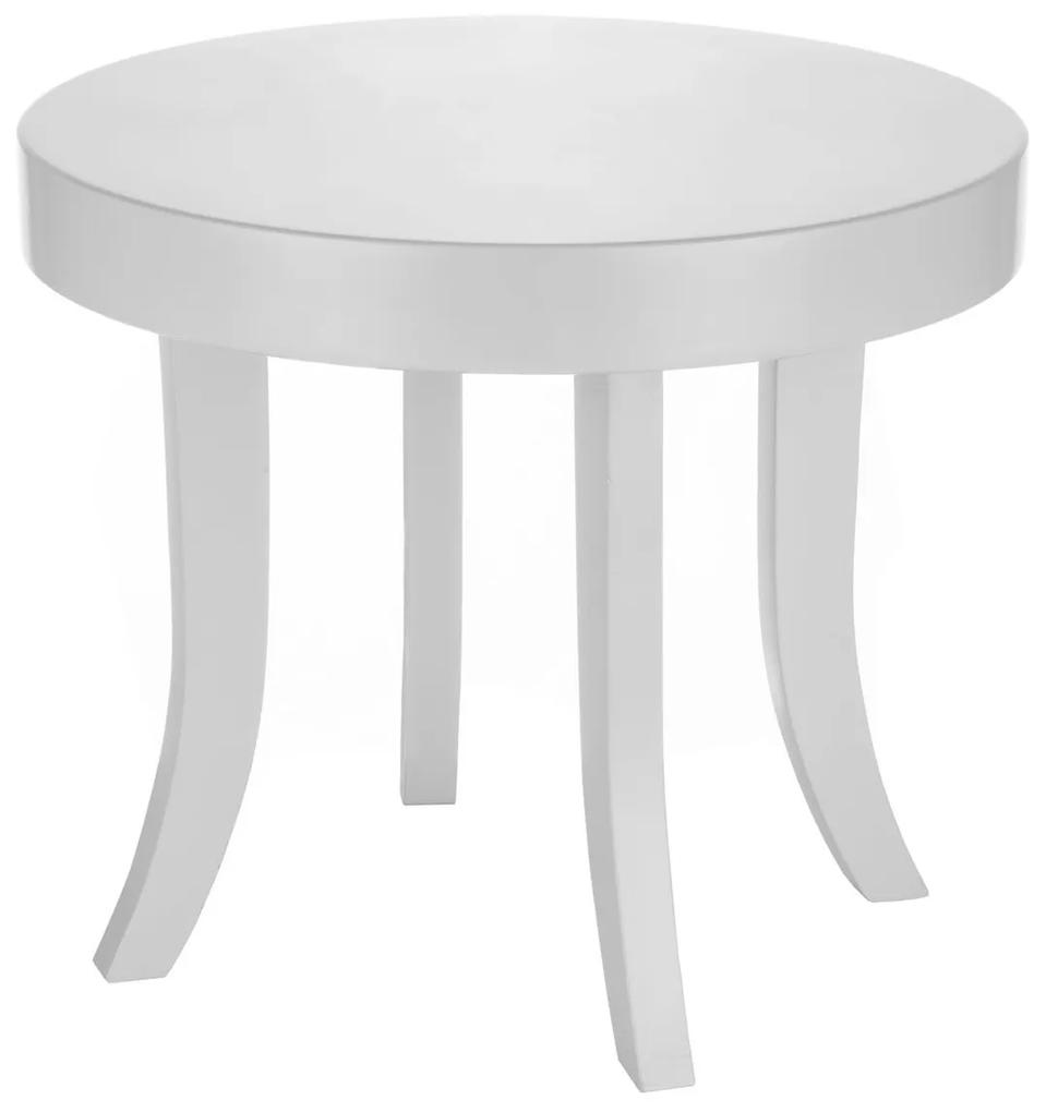Dětský kulatý stůl bílé nožičky - Bílá, 37 cm