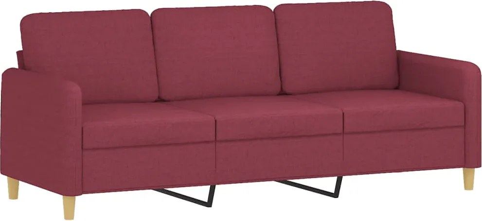 3místná pohovka s podnožkou vínová 180 cm textil 3201198