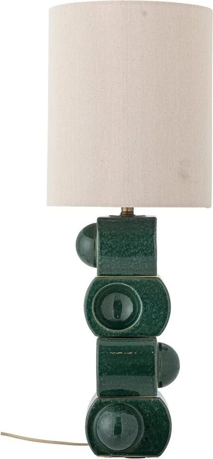 Zelená/krémová keramická stolní lampa s textilním stínidlem (výška 68 cm) Brady – Bloomingville