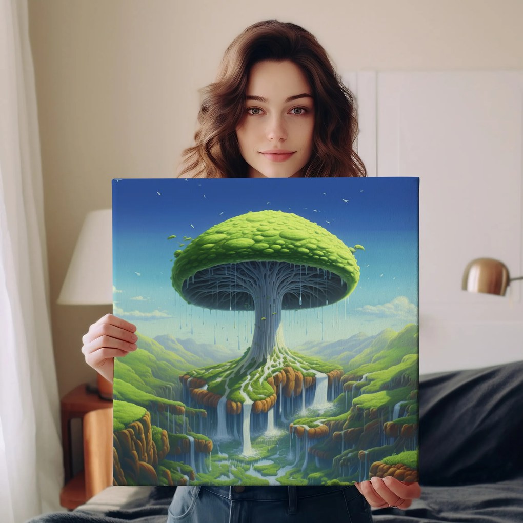 Obraz na plátně - Strom života velká houba FeelHappy.cz Velikost obrazu: 100 x 100 cm