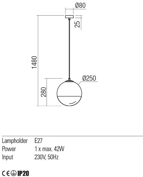 Redo Závěsná svítidlo Berry, ø25cm Barva: Bílá