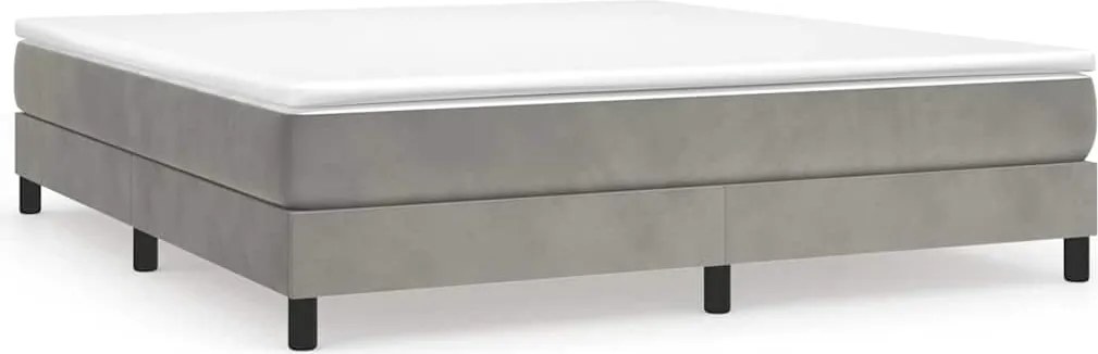 Box spring postel s matrací světle šedá 160x200 cm samet 3144339