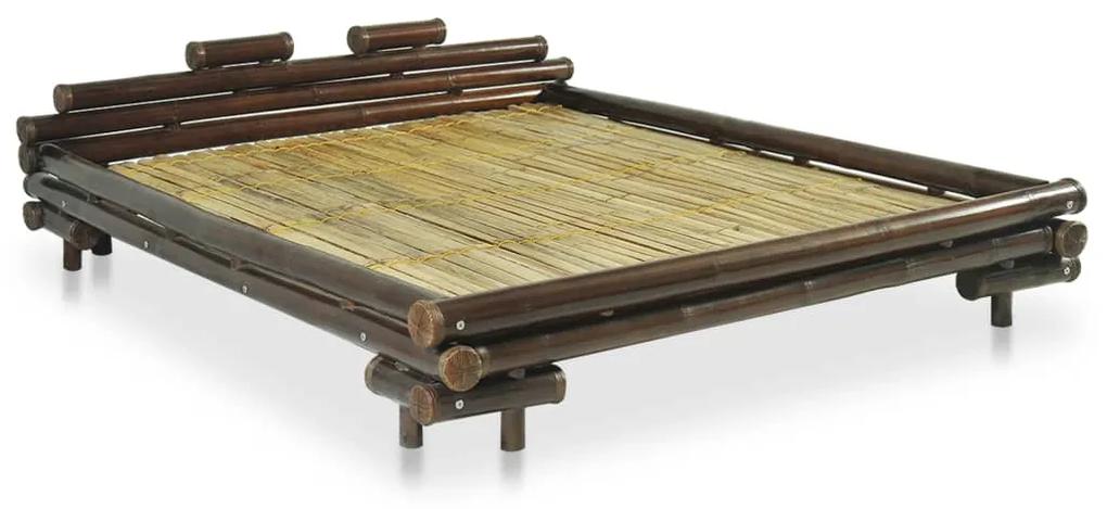 vidaXL Rám postele tmavě hnědý bambus 180 x 200 cm