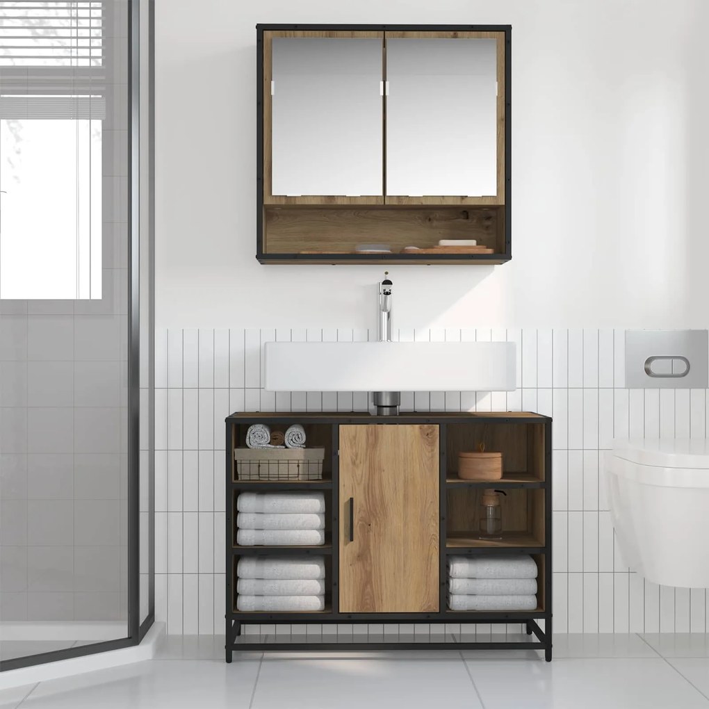 Sada koupelnového nábytku 2 ks Artisanový dub 80 x 33 x 60 cm 3402528