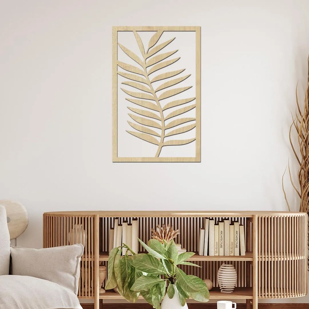 dřevo života Dřevěná dekorace na zeď LIST Zvolte rozměr (cm): 39x60, Zvolte barvu dekoru: Třešeň